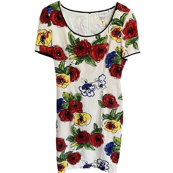 AJ Bari | Dresses | Vtg Aj Bari Dress Women Size 8 Floral Sequins Bugle ...